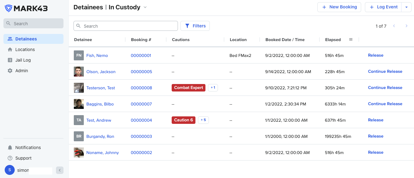 Understanding the Detainees Tab Workflows Understanding the Detainees Tab Workflows