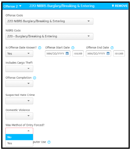 NIBRS Data Value Mapping: Offense Segment (Segment 2)