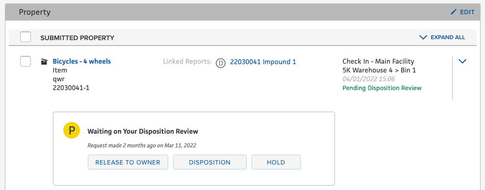 Taking Action on Disposition Requests