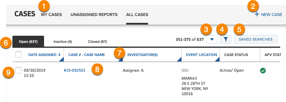 Navigating the Cases Module