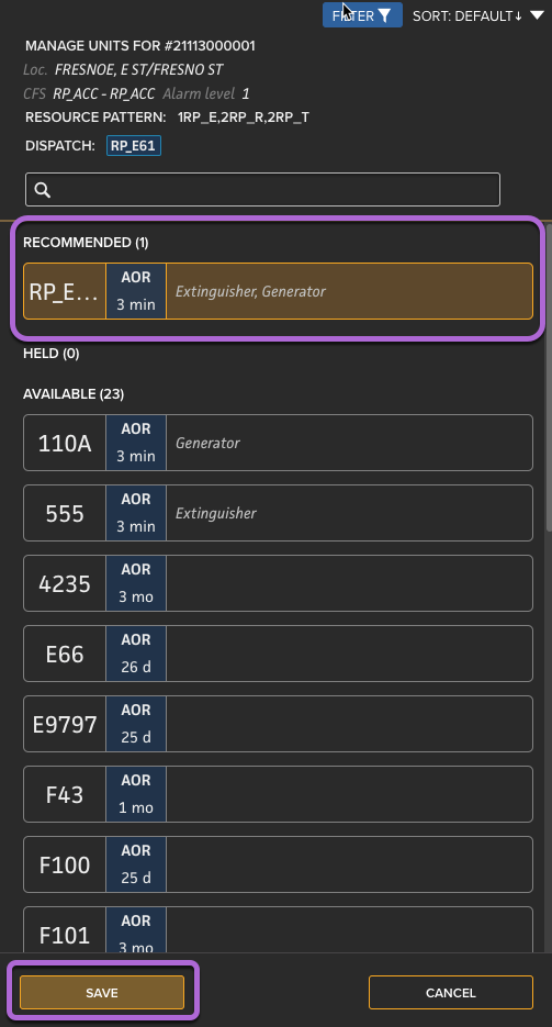 Using Unit Recommendations