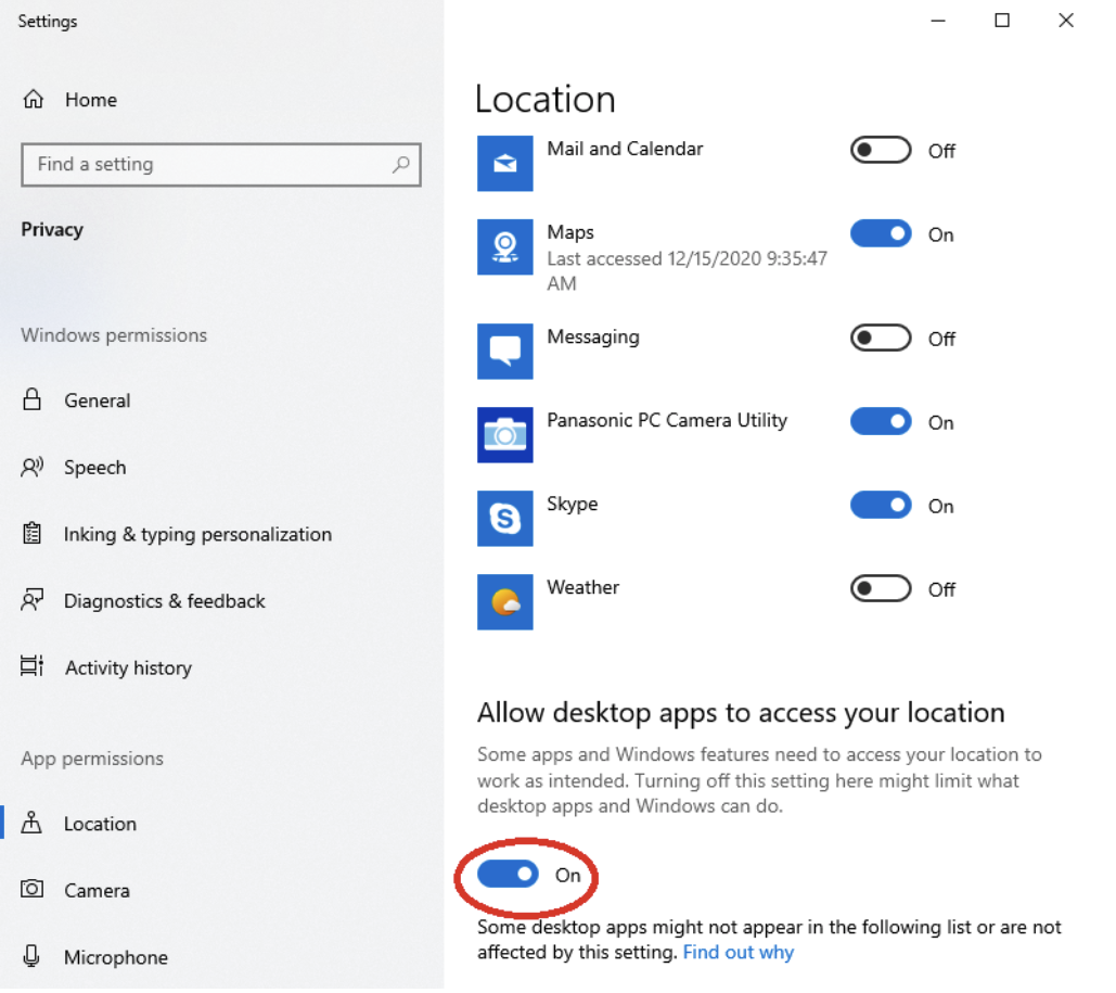 Windows Location Services